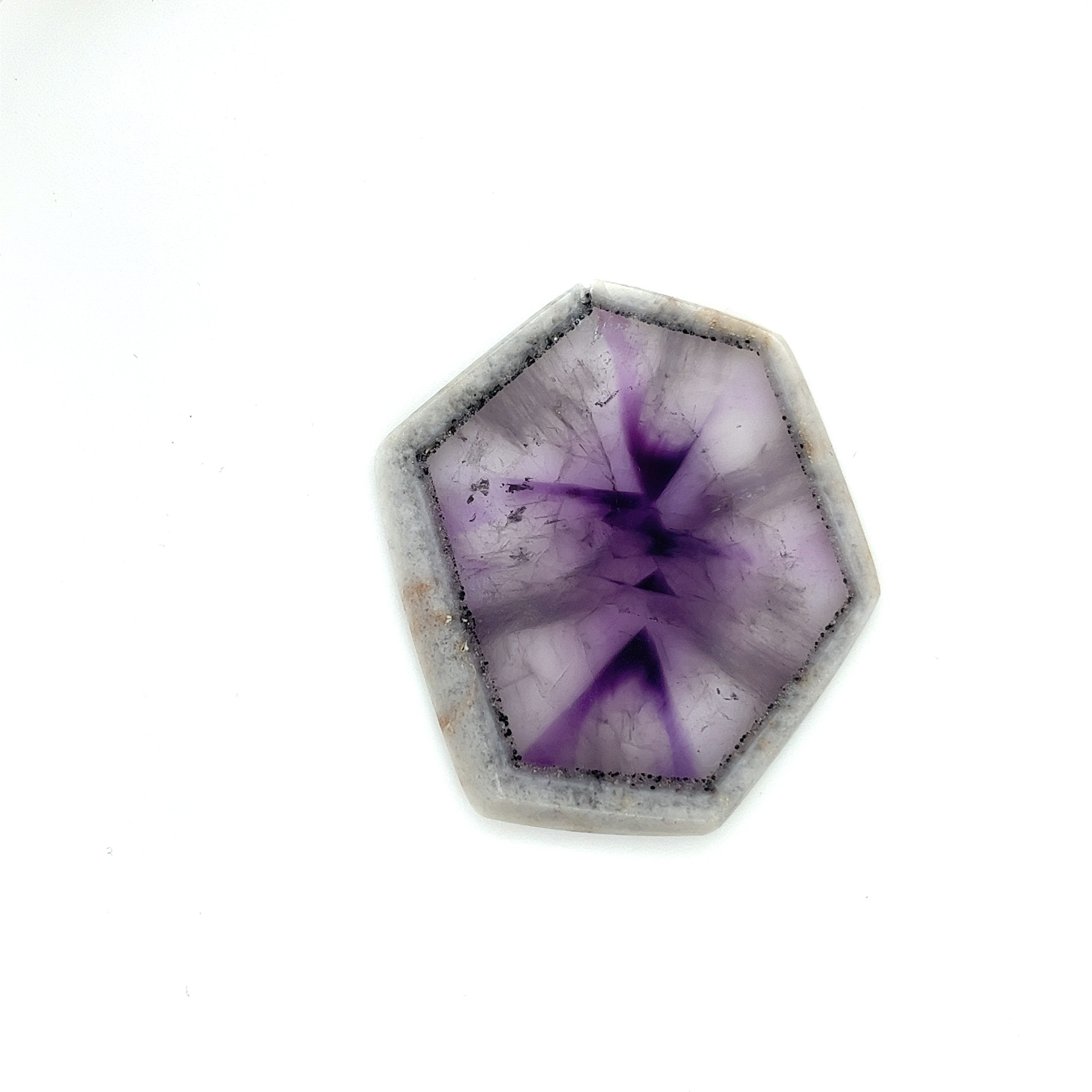 Trapiche Amethyst; Natural Untreated India Amethyst Slice, 15grams